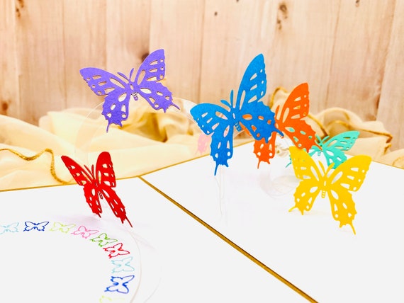Flying Butterflies Butterfly Pop up Card 3D Card Card for | Etsy