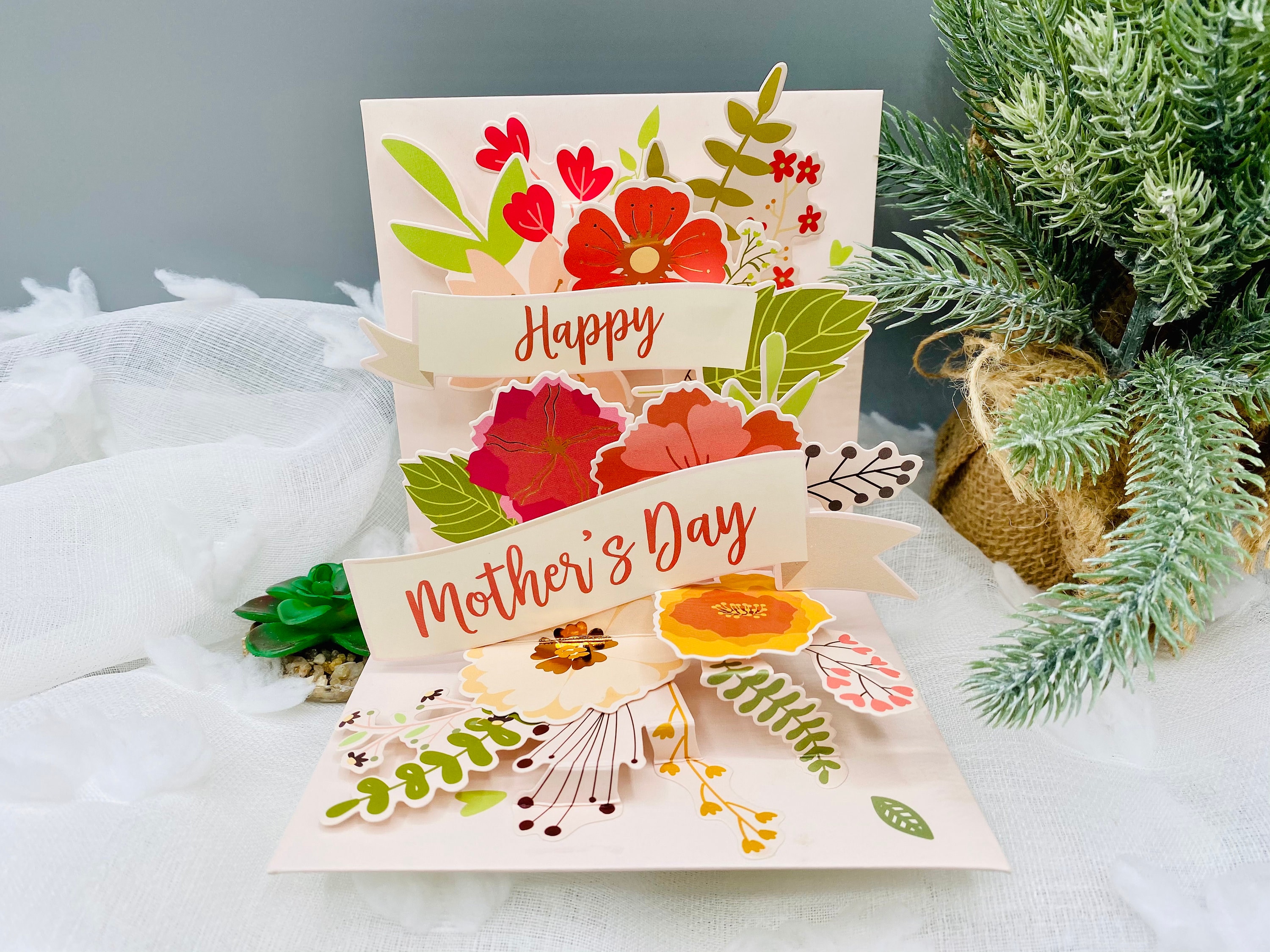 Bouquet for Mom, Flower Card, Pop up Card, 3D Card, Greeting Card ...