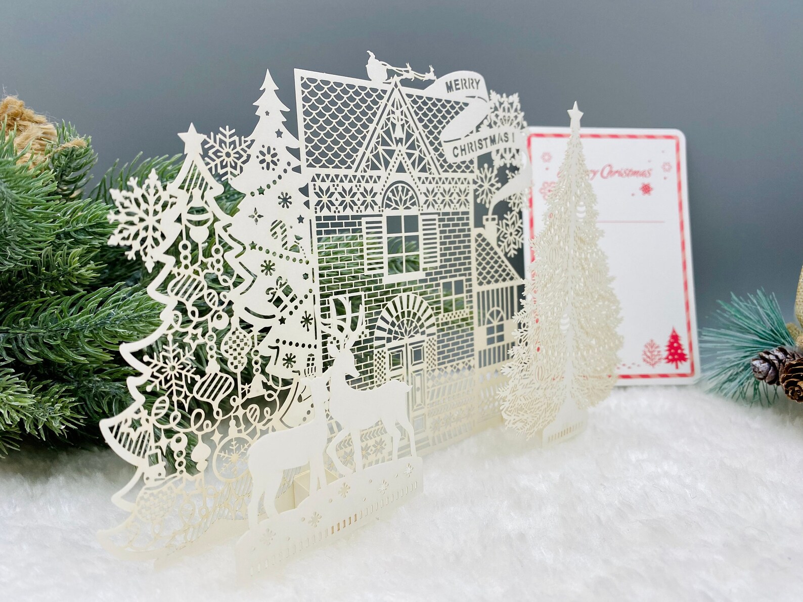 Christmas Paper Cut 3D Pop up Christmas Card Christmas Tree - Etsy