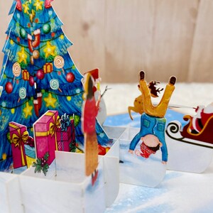 Christmas Fun, 3D Pop up Card, 3D Christmas Card, Watercolor Style ...