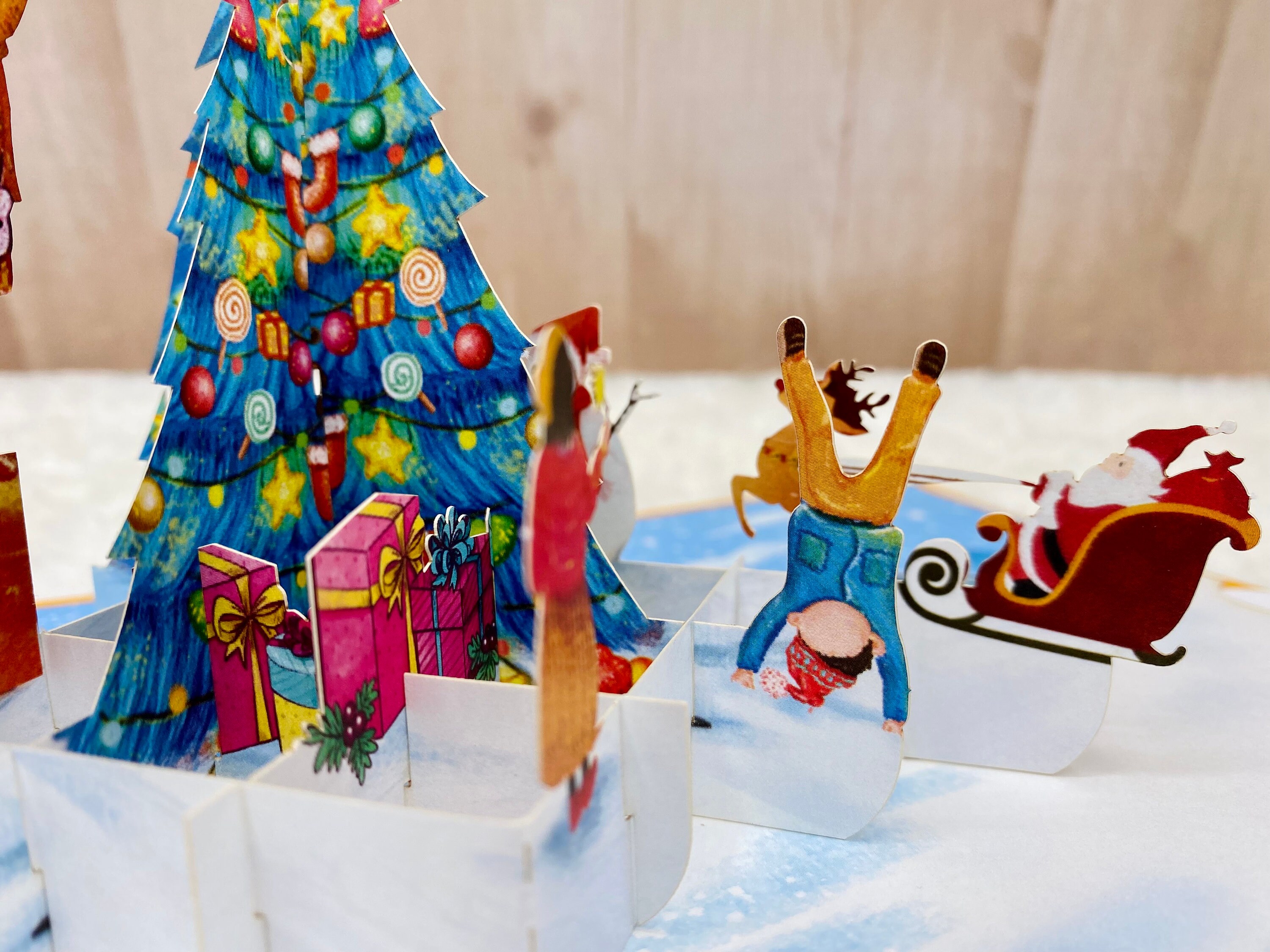 Christmas Fun 3D Pop up Card 3D Christmas Card Watercolor - Etsy