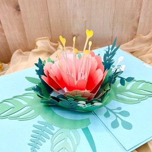 Rose, Flower Card, Pop up Card, 3D Card, Birthday, Greeting, Wedding ...
