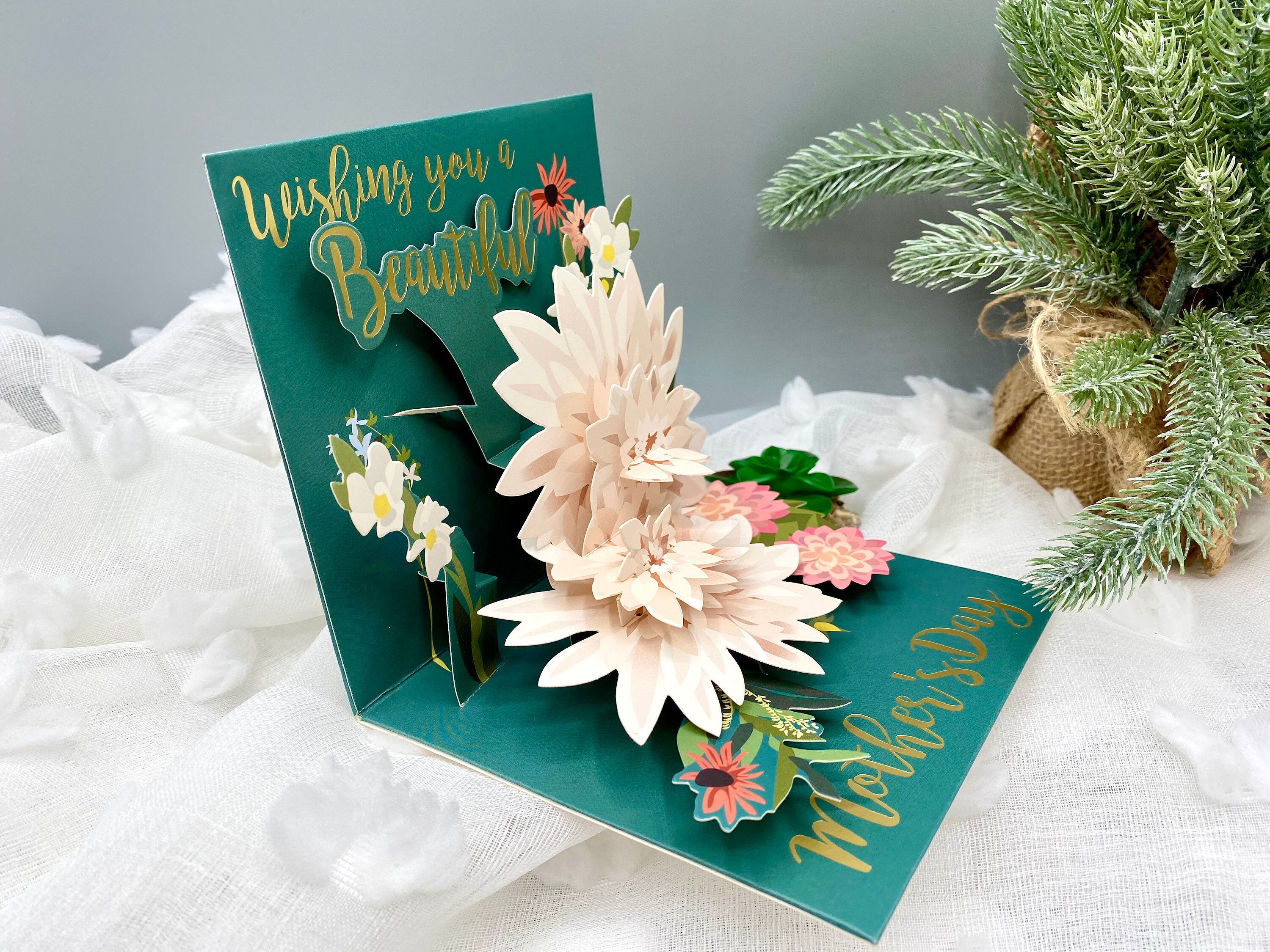 Flower Card, Pop up Card, 3D Card, Greeting Card, Mothers Day Card ...