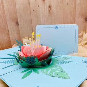 Rose, Flower Card, Pop up Card, 3D Card, Birthday, Greeting, Wedding ...
