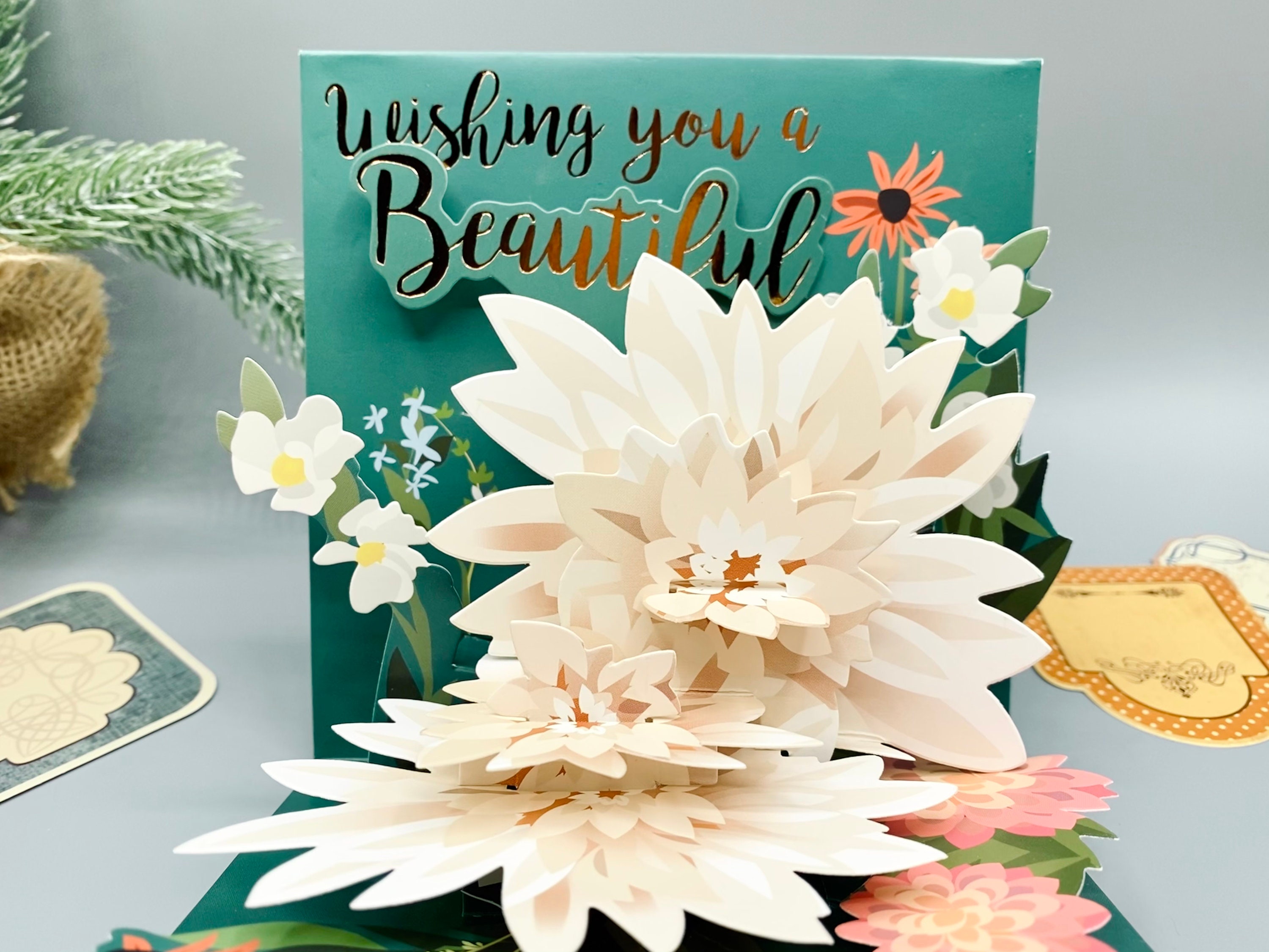 Birthday Flowers, Flower Card, Birthday Card, Pop up Card, 3D Card ...