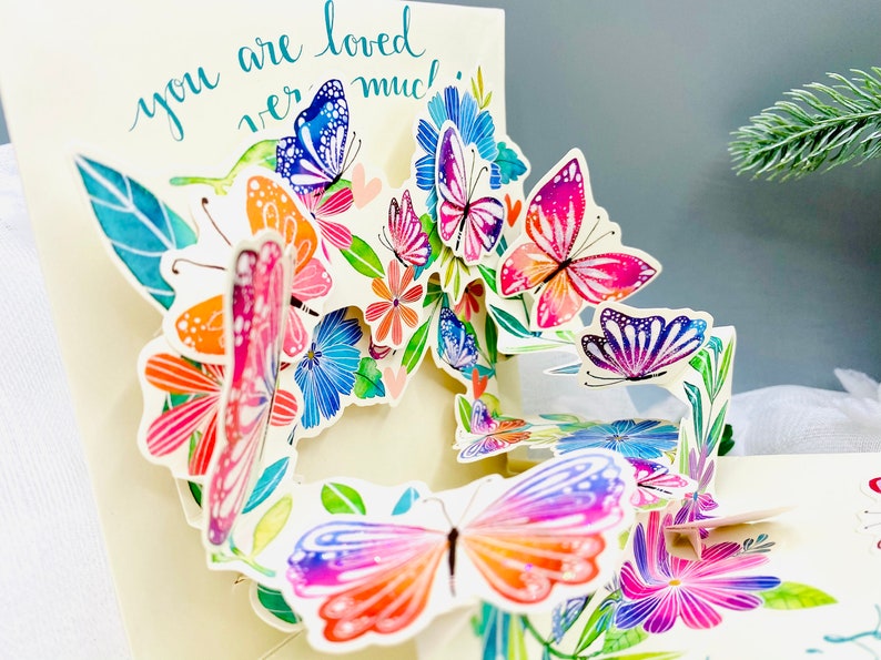 Butterfly Wreath Pop up Card Mothers Day 3D Card Pop up - Etsy