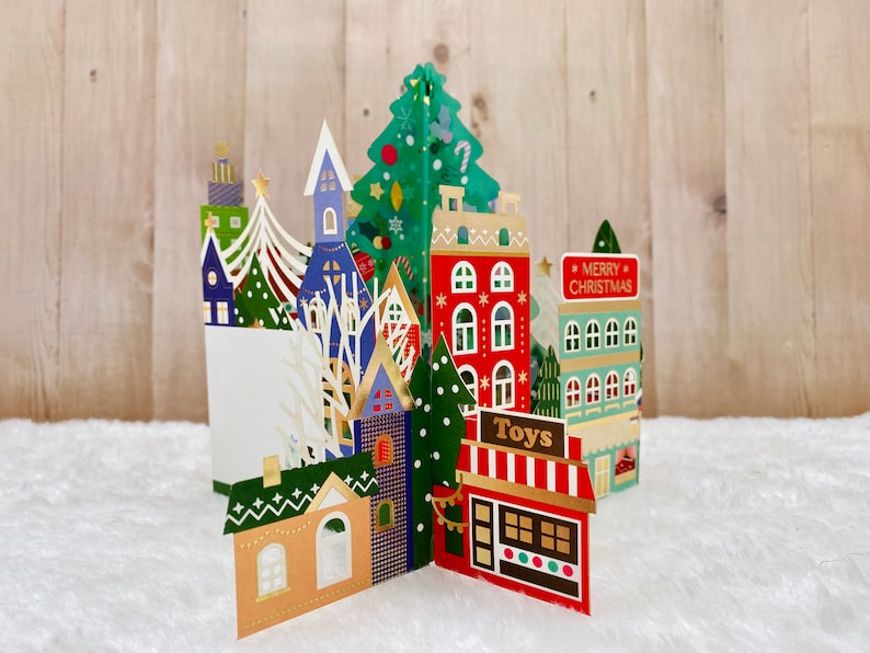 Amazing 3D Pop up Christmas Card Panoramic View Unique Xmas - Etsy