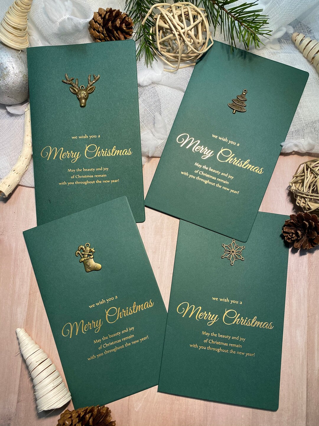 Metal Decoration Christmas Card, Merry Christmas Card, Holiday Card ...