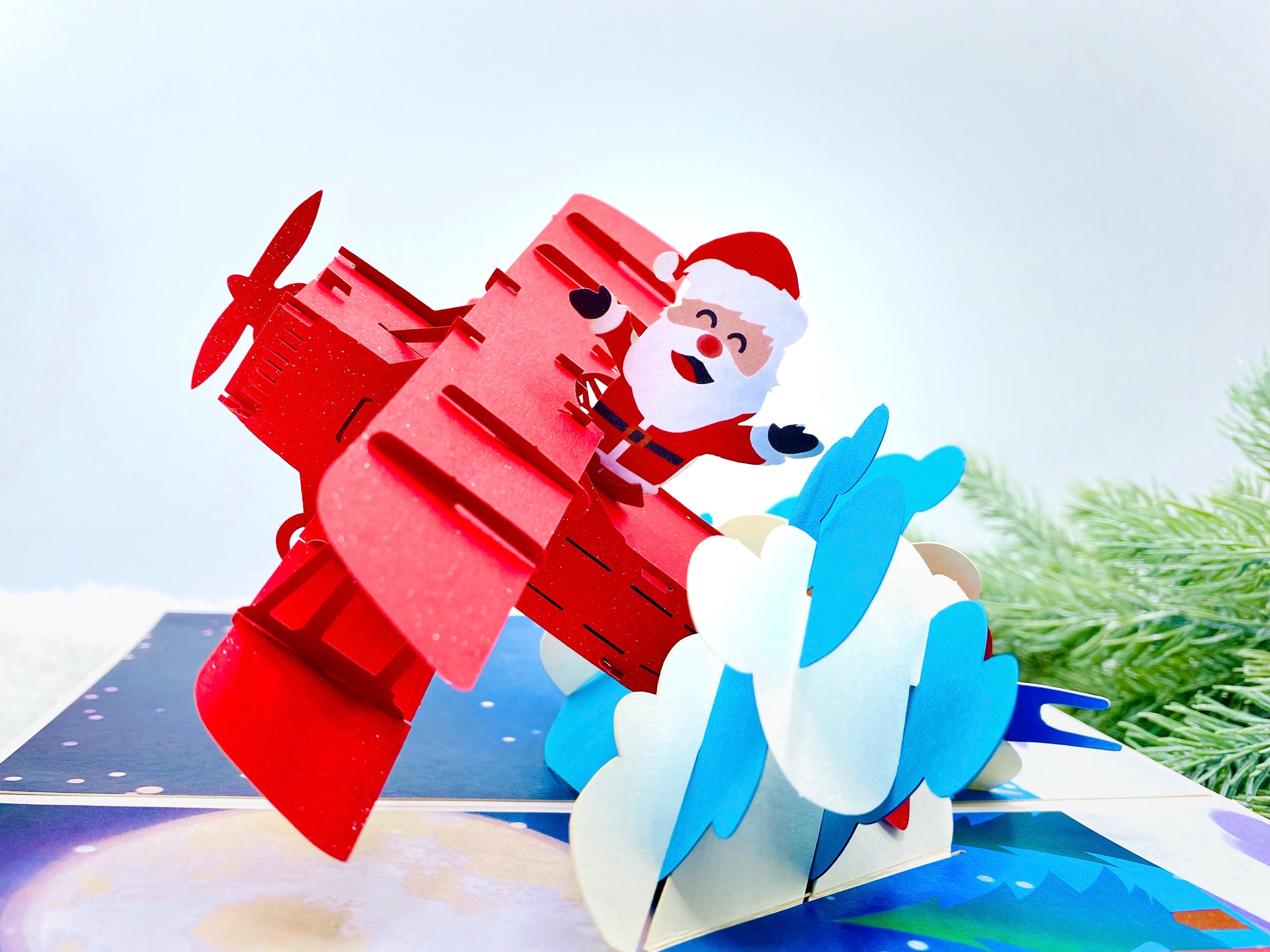 Santa on the Jet 3D Pop up Card 3D Christmas Card Funny | Etsy