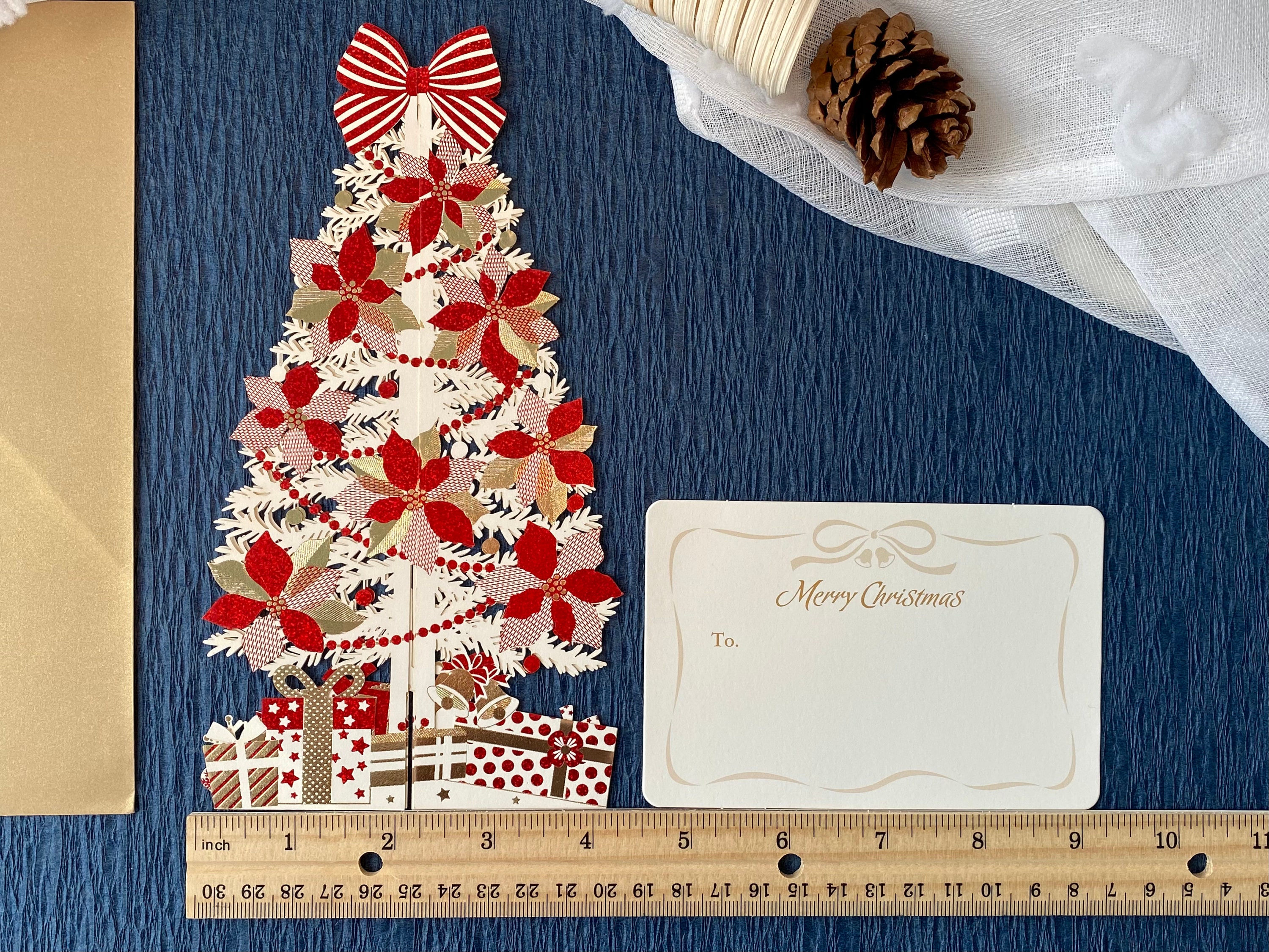Pop up Christmas Card, 3D Christmas Card, Gold Foil Card,paper Cut ...