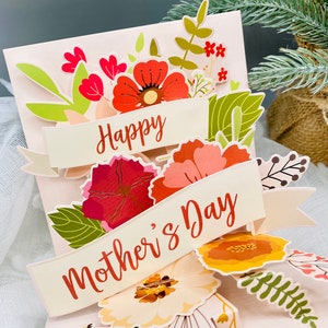 Bouquet for Mom, Flower Card, Pop up Card, 3D Card, Greeting Card ...