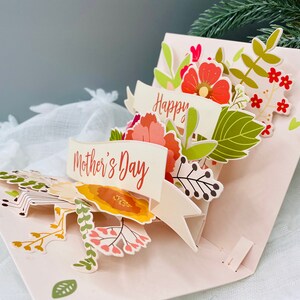 Bouquet for Mom, Flower Card, Pop up Card, 3D Card, Greeting Card ...