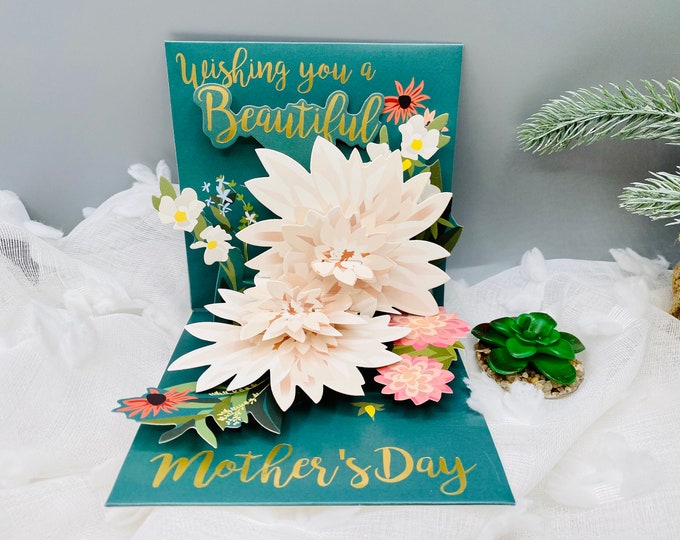 Flower Card Pop up Card 3D Card Greeting Card Mothers Day - Etsy