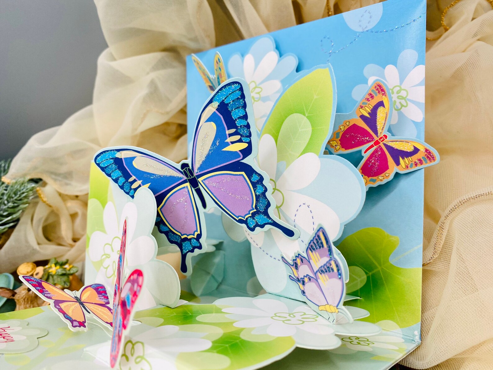 Butterflies, Customized- All Occasions Card, Pop up Card, 3D Card, Any ...
