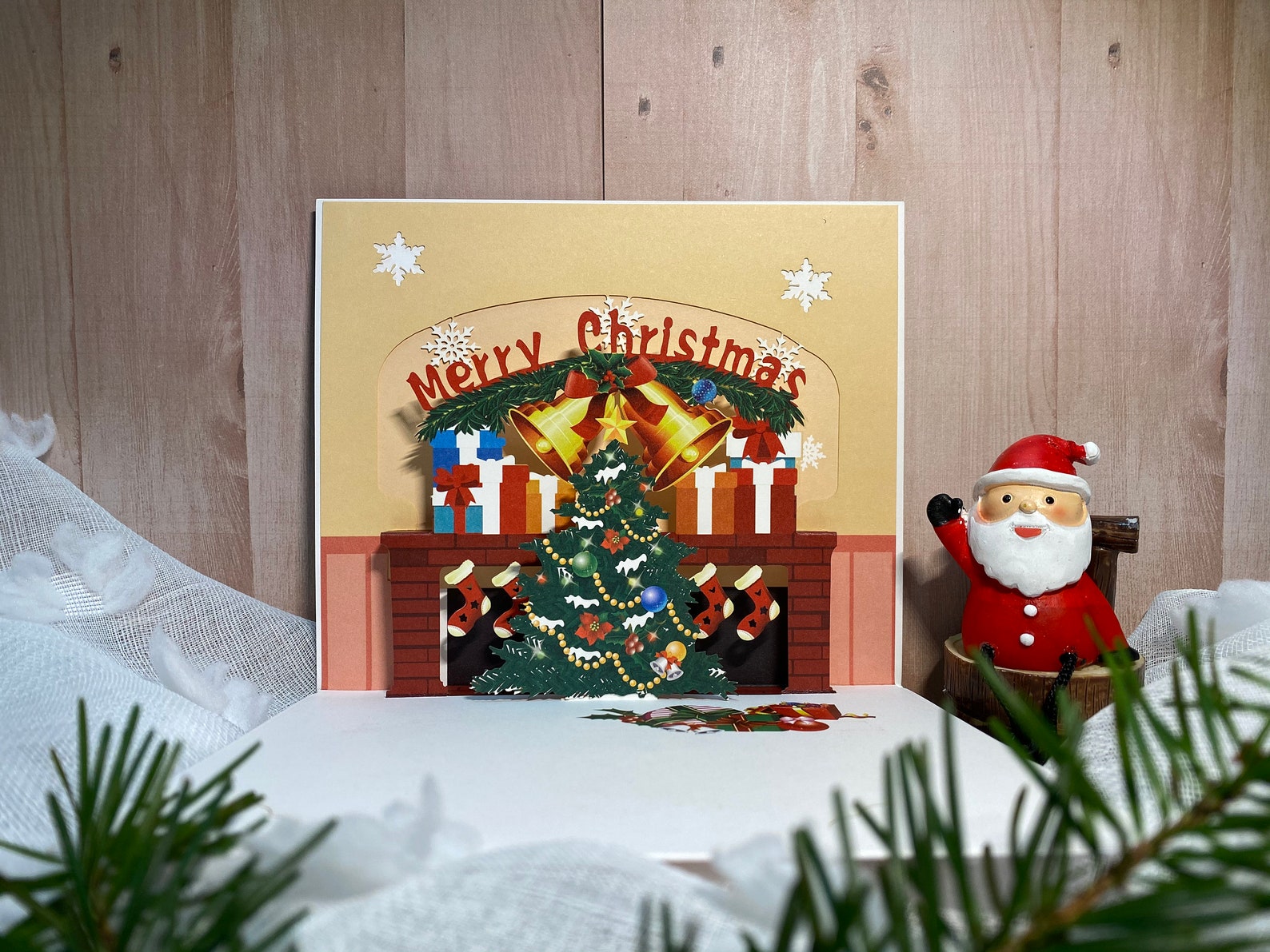 Christmas Fireplace, 3D CARD, Pop up Card, Christmas Card, Merry ...