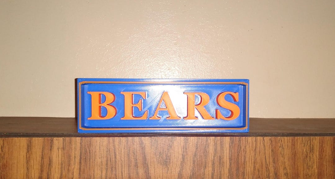CHICAGO BEARS Name Plate Team Sign, Nfl Team Nameplate/sign, Chicago ...