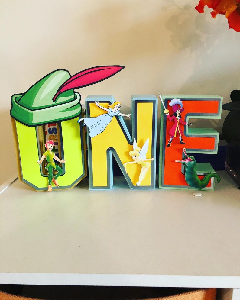 Peter Pan ONE 3d Letters for First Birthday - Etsy