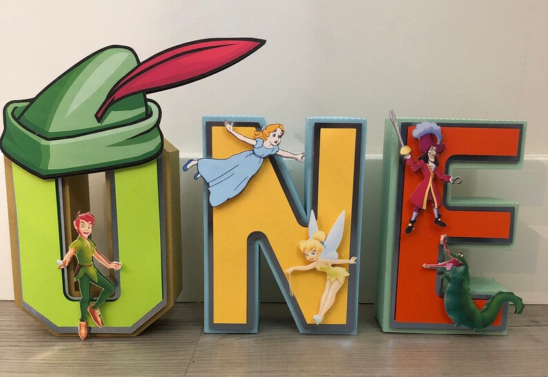 Peter Pan ONE 3d Letters for First Birthday - Etsy