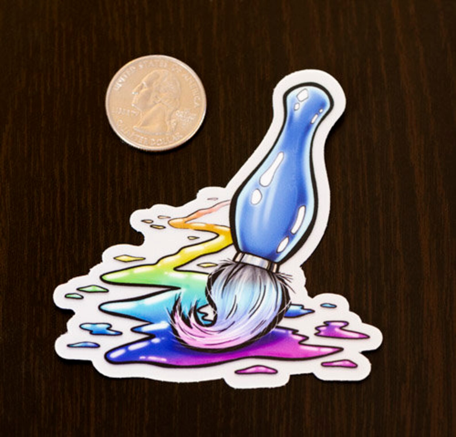 Colorful Rainbow Paint Brush Sticker -- Art, Artist, Creative, Vinyl ...