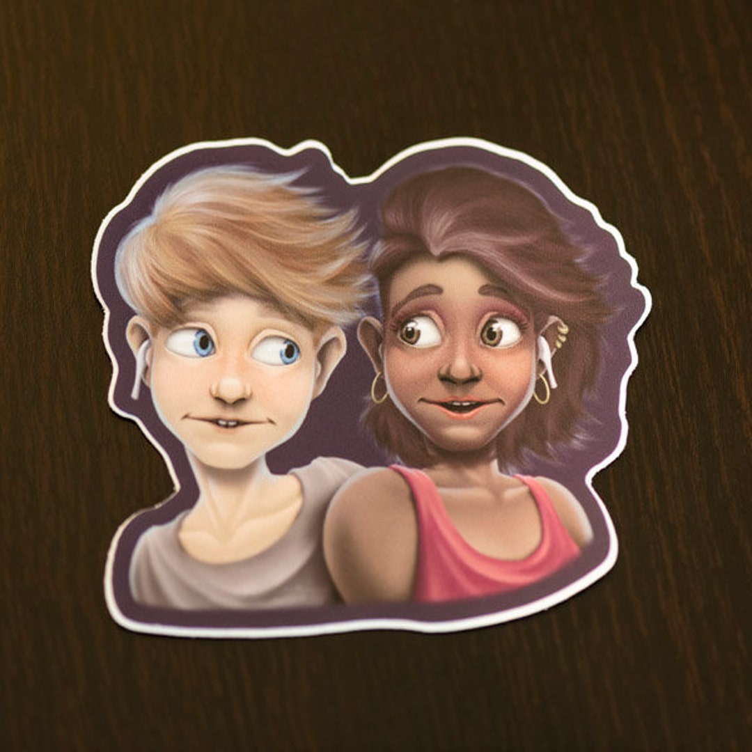 A Tune for Two Sticker -- Friendship, Couple, Love, Listen to Music ...