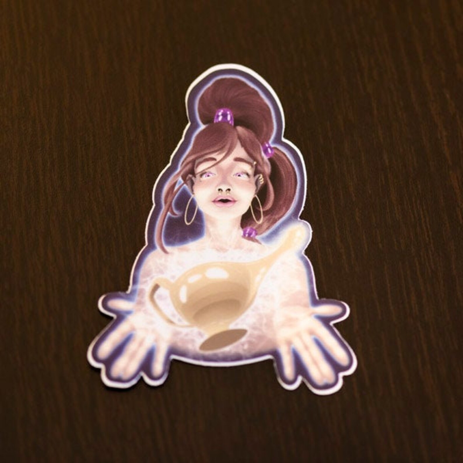 Genie Sticker -- Wishes, Magical, Art, Images, Cartoon, Dnd, Woman ...