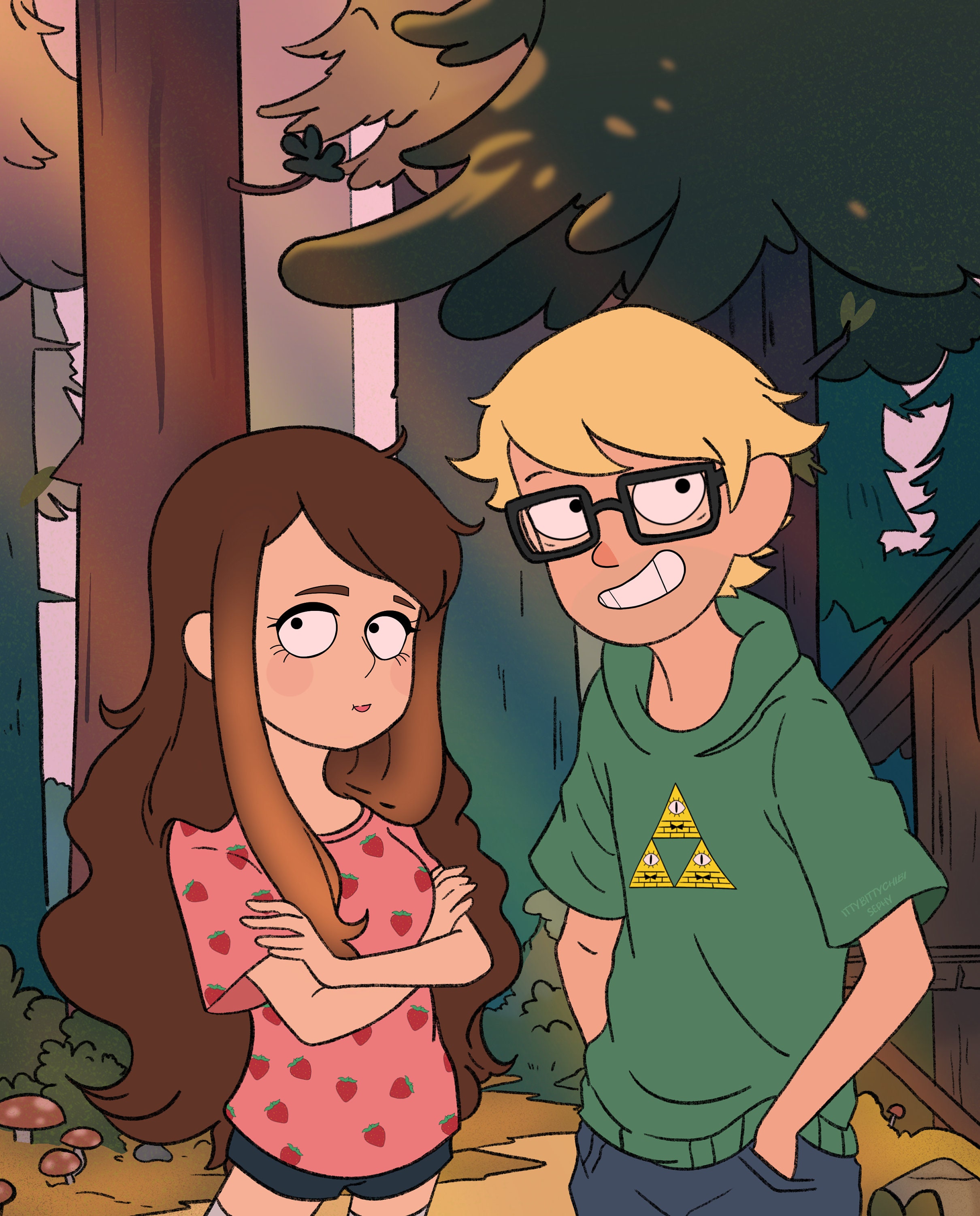 Gravity Falls Inspired Custom Portrait Art Individual or Couples - Etsy