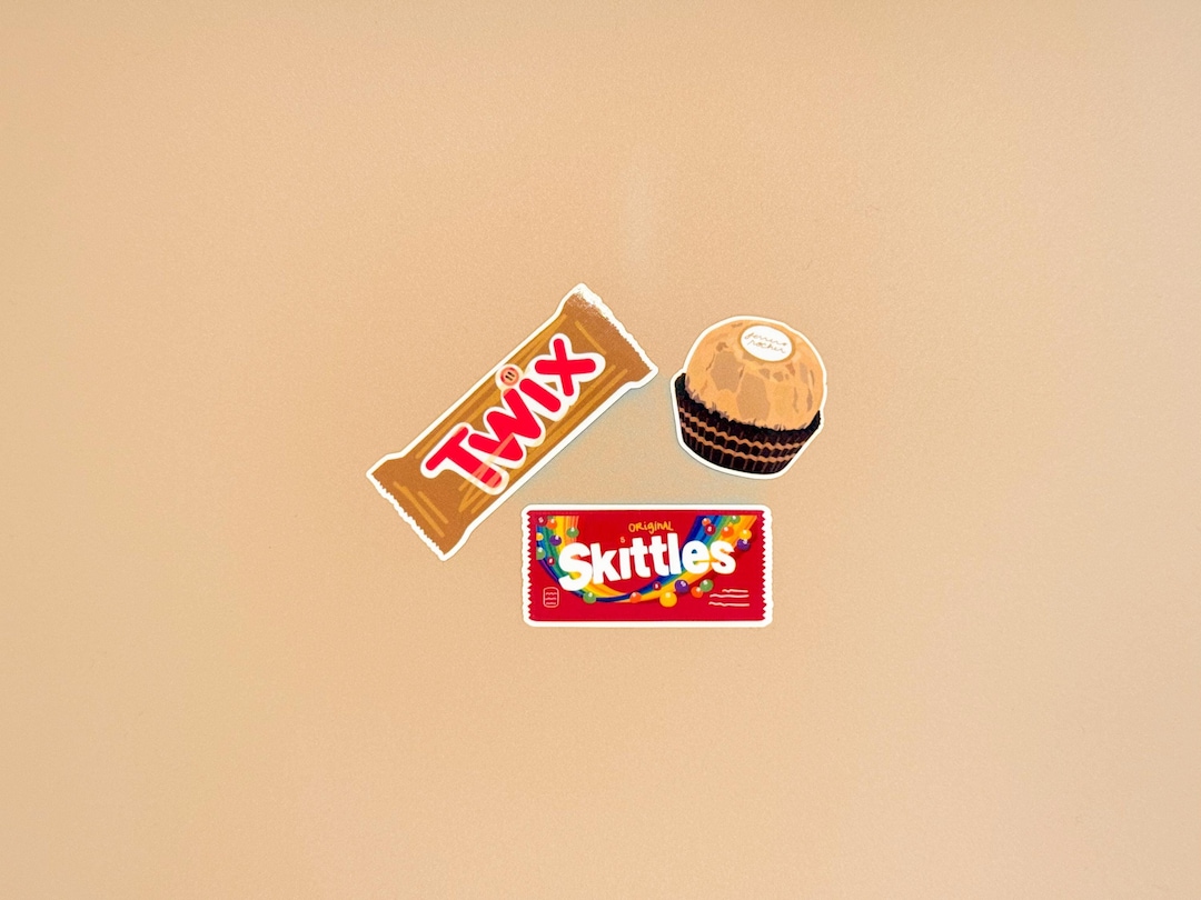 Candy Stickers (ferrero Rocher, Skittles, Twix, Snickers and More) - Etsy