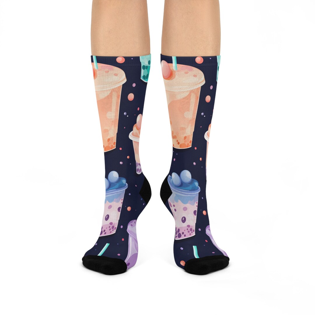 Boba Tea Cushioned Crew Socks - Etsy