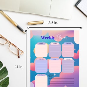Cute Weekly Planner|activity|school - Etsy
