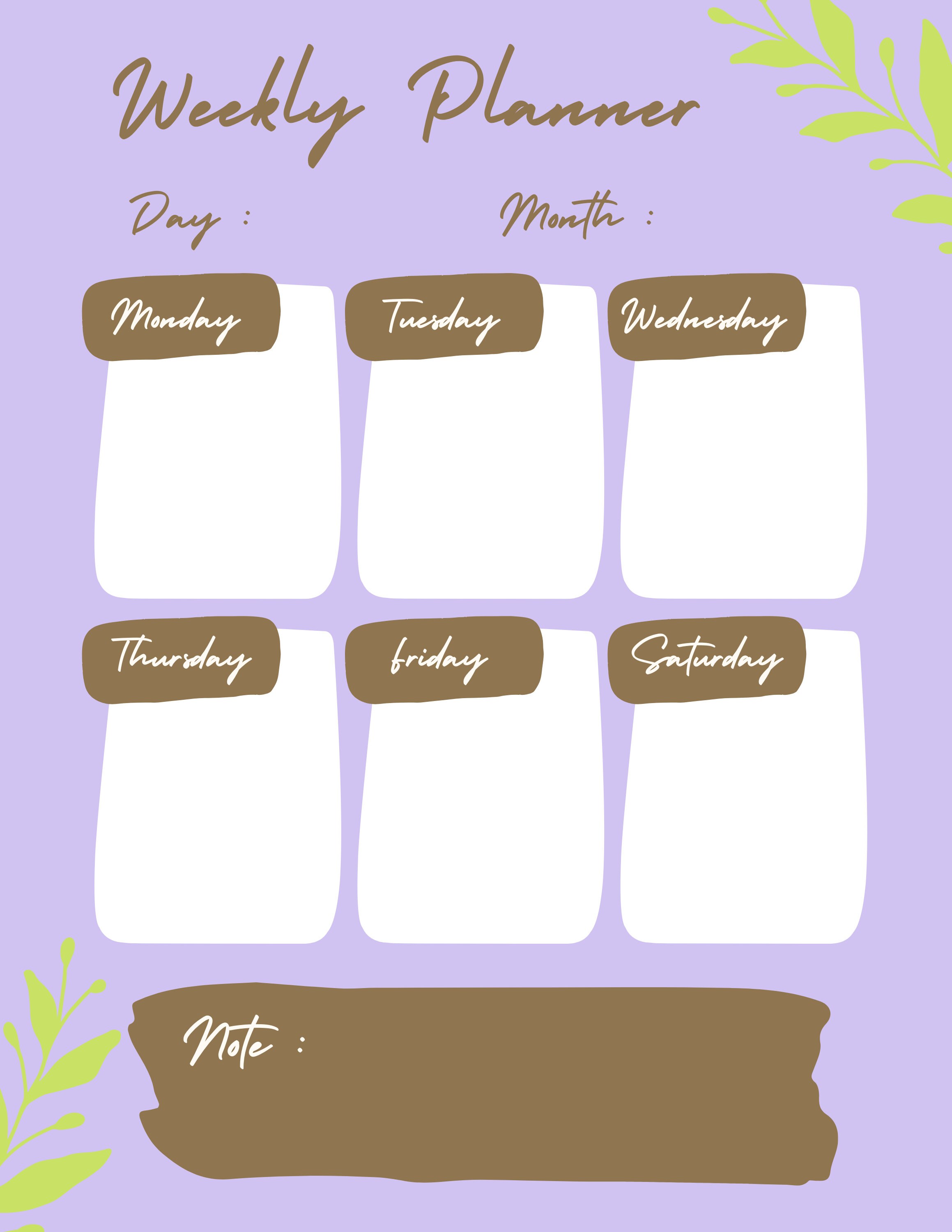 Weekly Planner Minimalist Editable| Activity| Weekly School Schedule - Etsy
