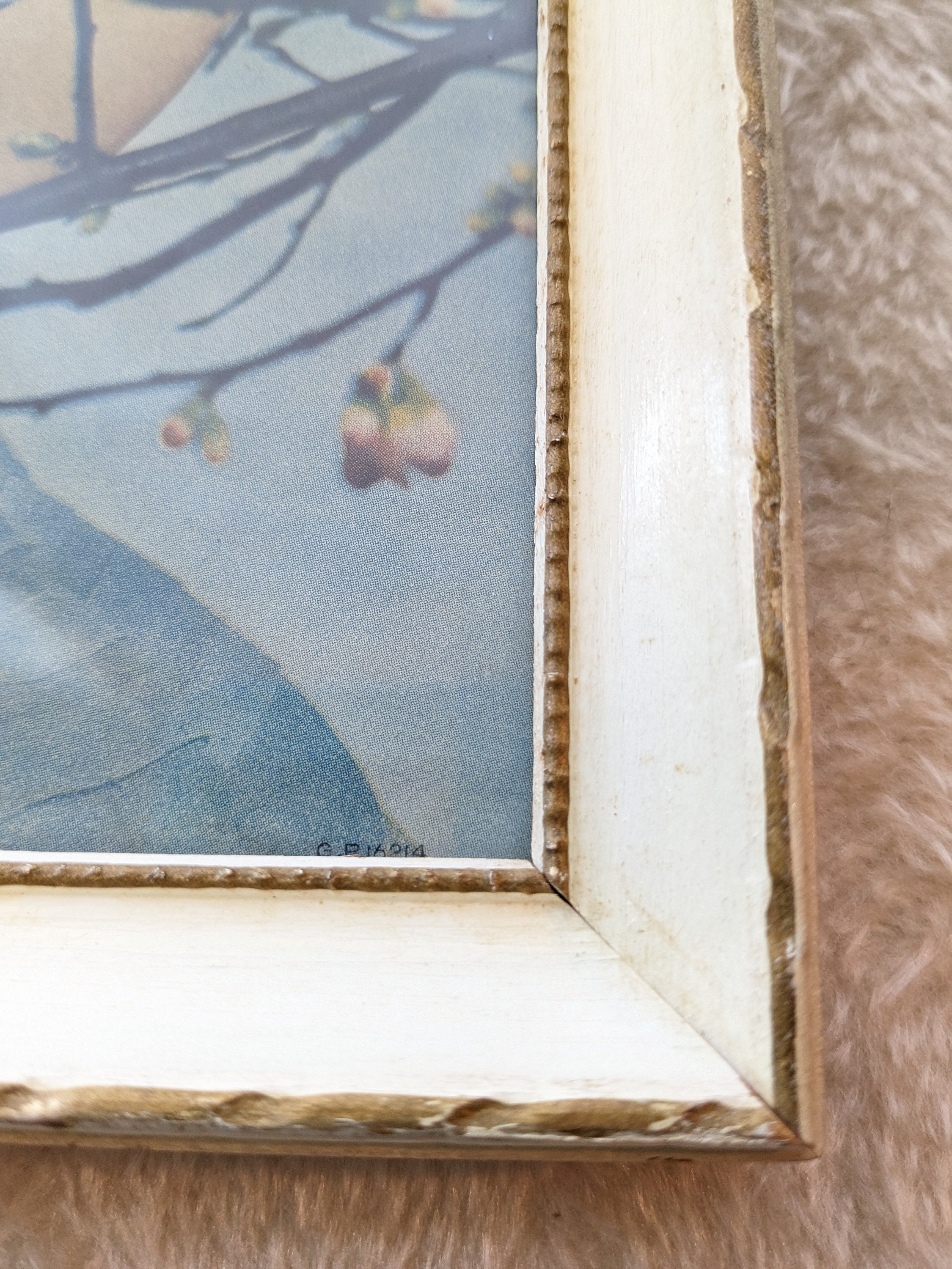 A Bluebird Told Me. 1960s Mid Century Print, Original Frame Girl ...