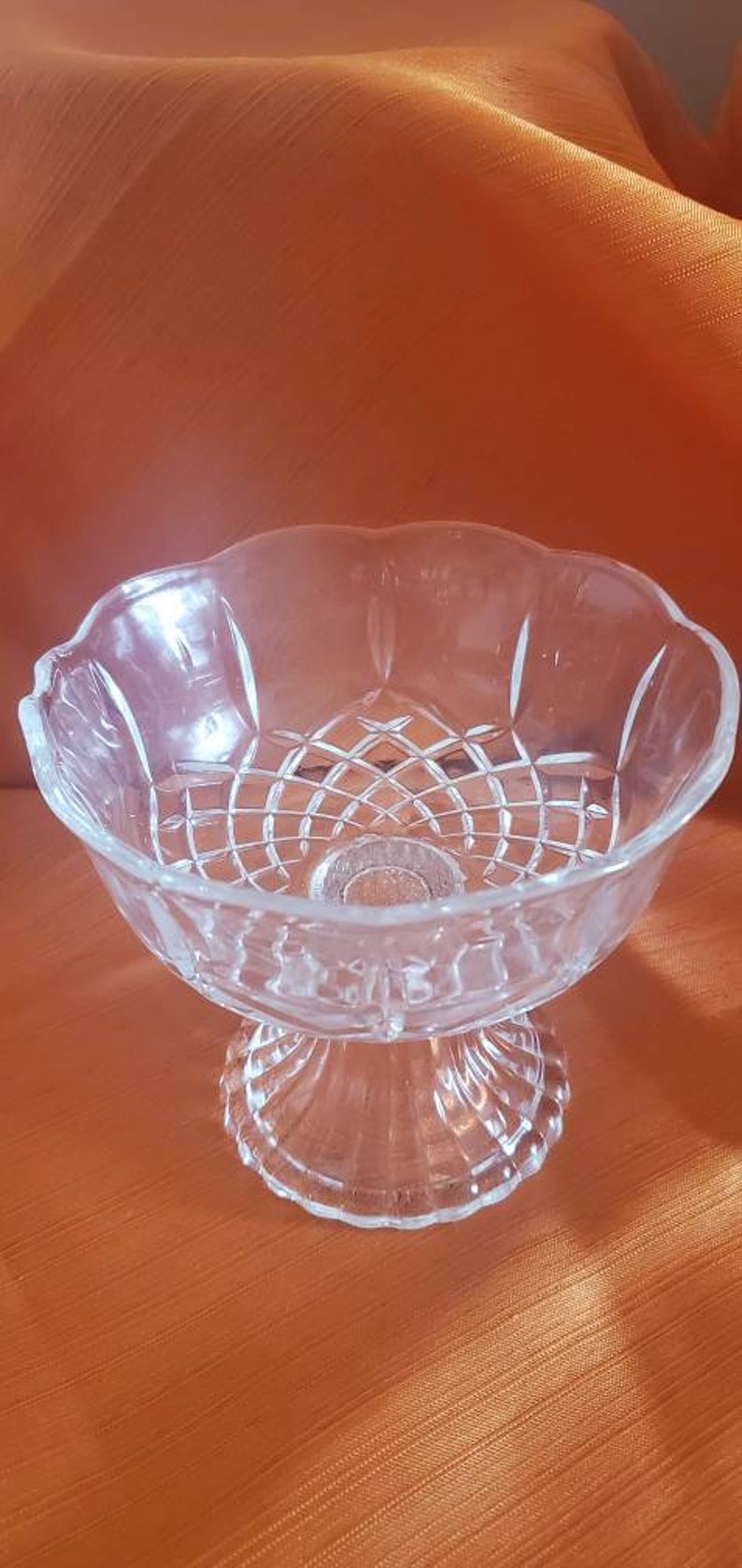 Gorgeous Depression Glass Compote Candy Dish. Waffle - Etsy