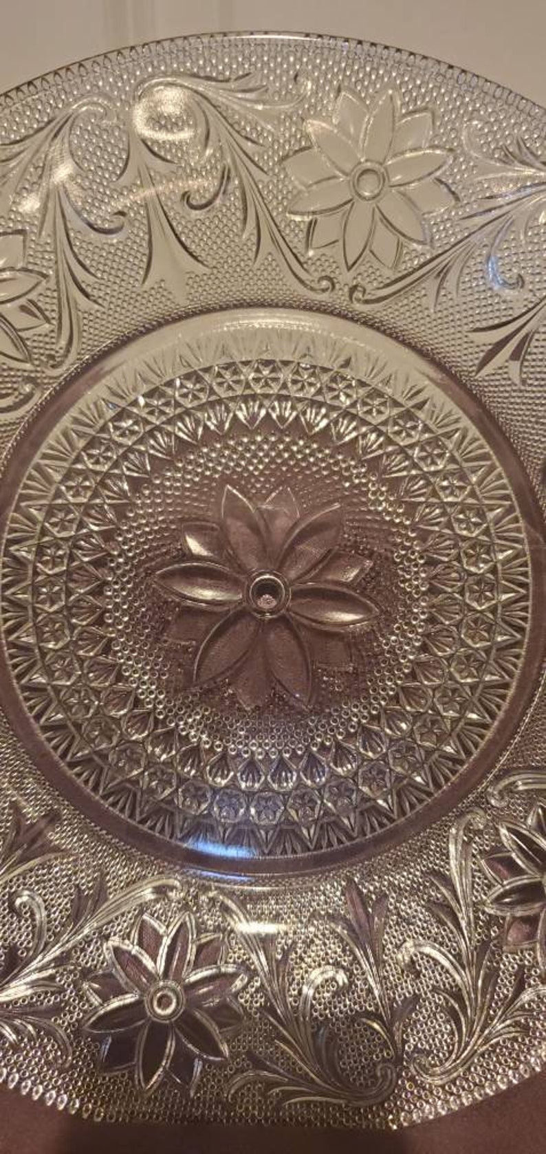 Indiana Glass Co Sandwich Pattern Plate 10 1/4. Clear Glass. - Etsy