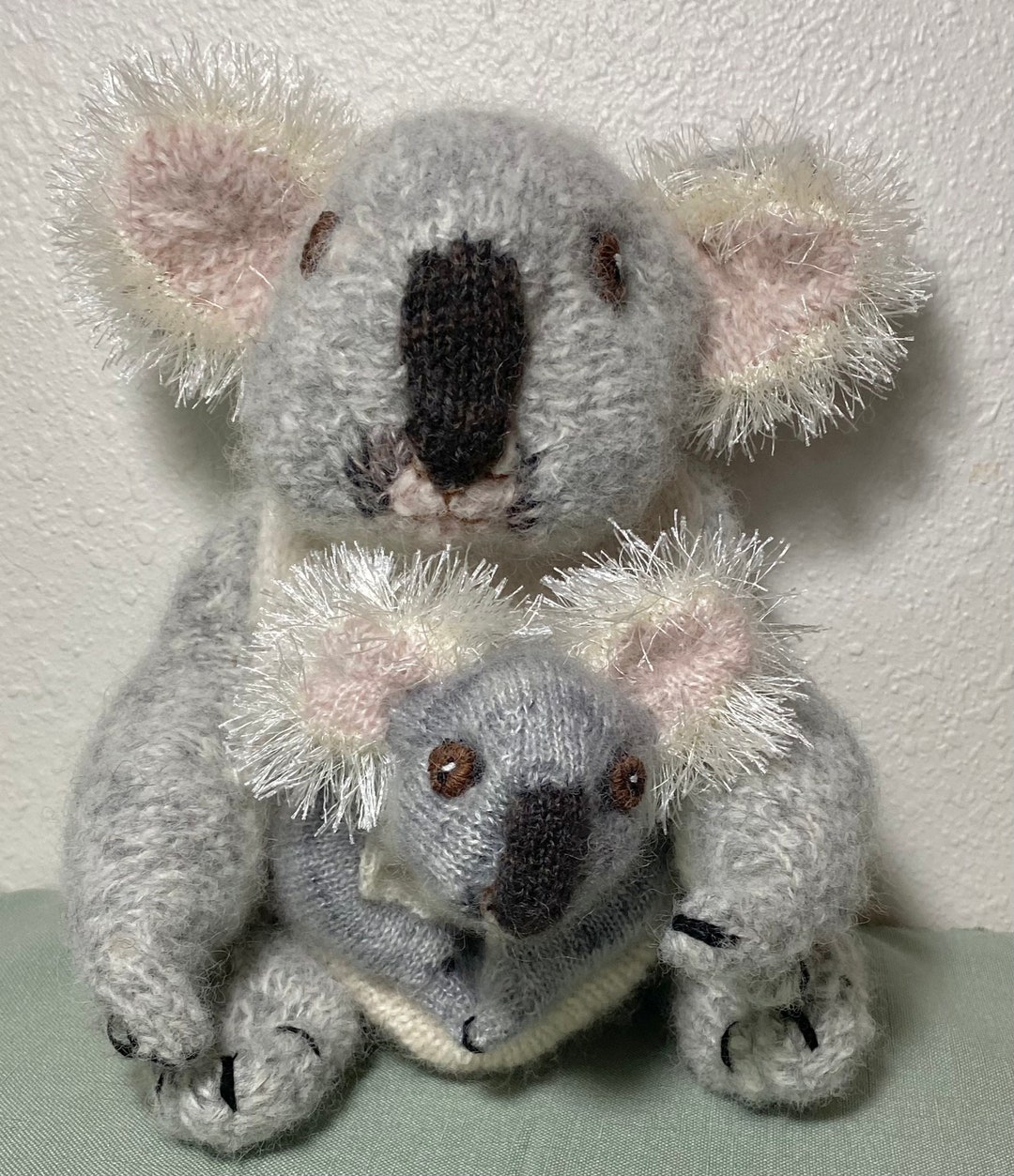 Custom Order Koala With Baby in Pouch Hand Knit - Etsy