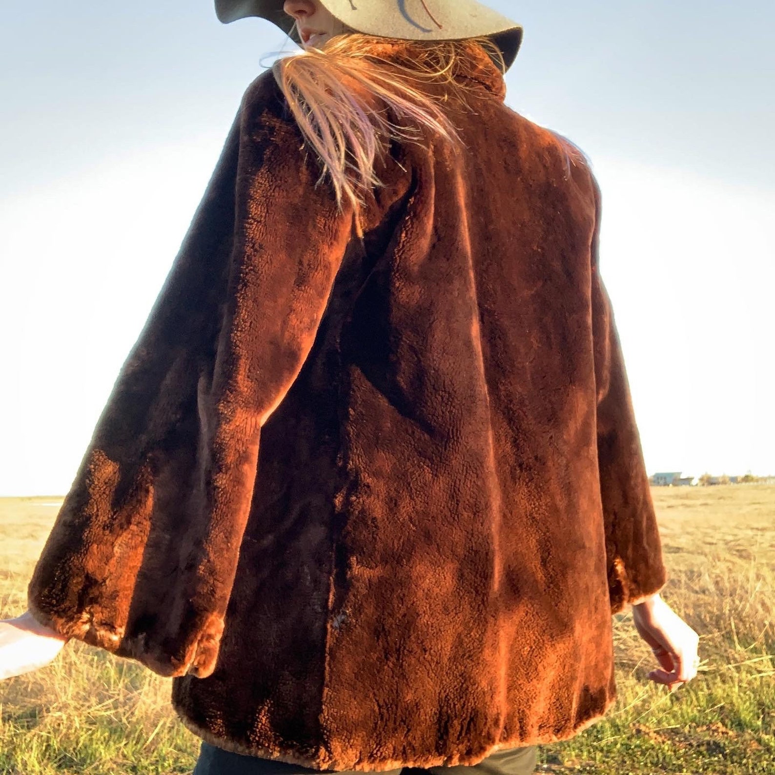 Dark brown fur coat | Etsy