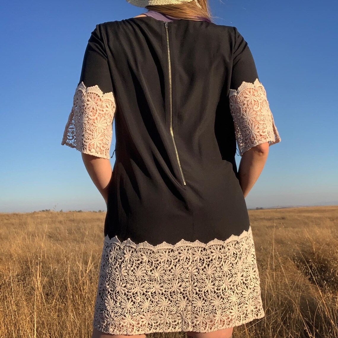 Gianni Bini Dress With Cream Crochet Lace - Etsy