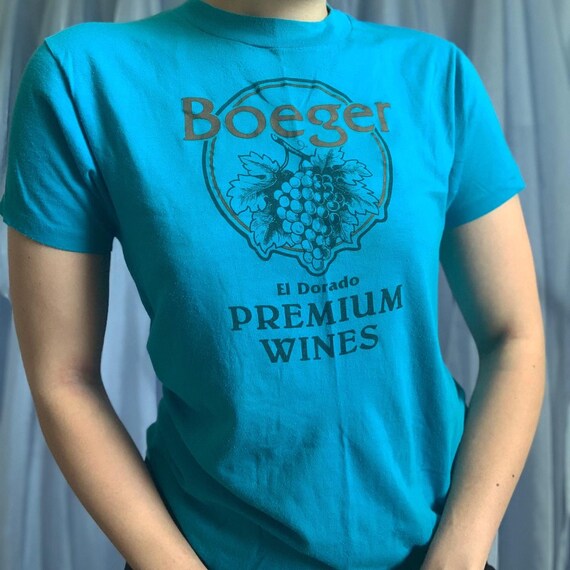 80’s Vintage Teal Blue Boeger El Dorado Premium Wines… - Gem