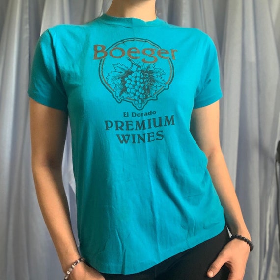 80’s Vintage Teal Blue Boeger El Dorado Premium Wines… - Gem