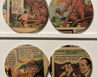 Recycled Vintage Comic Book Ads Coasters // Set of 4 - Etsy