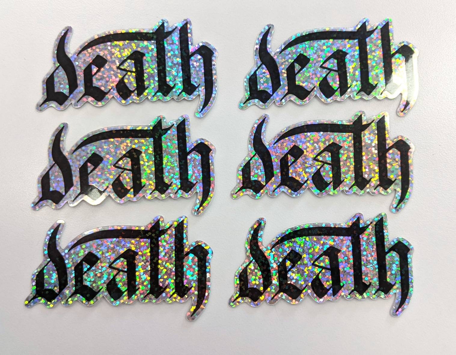 Death Rainbow Glitter Sticker - Etsy