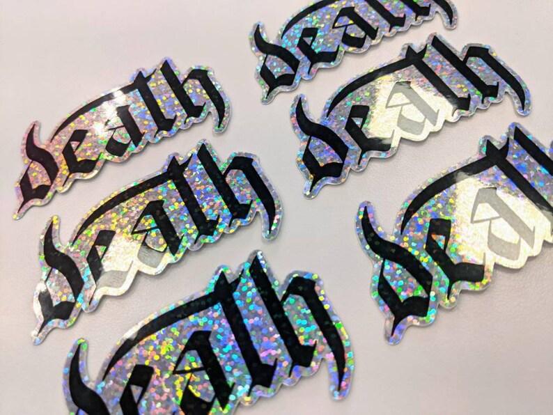 Death Rainbow Glitter Sticker - Etsy