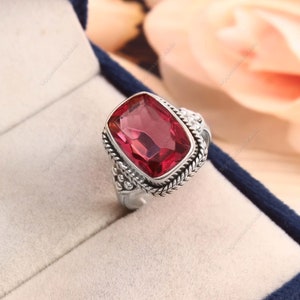 Pink Tourmaline Ring,925 Sterling Silver Ring, Handmade Ring, Pink ...