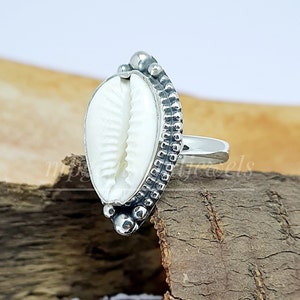 Triple Dotted Cowrie Ring, Cowrie Shell Ring, Beach Shell Ring, 925 ...