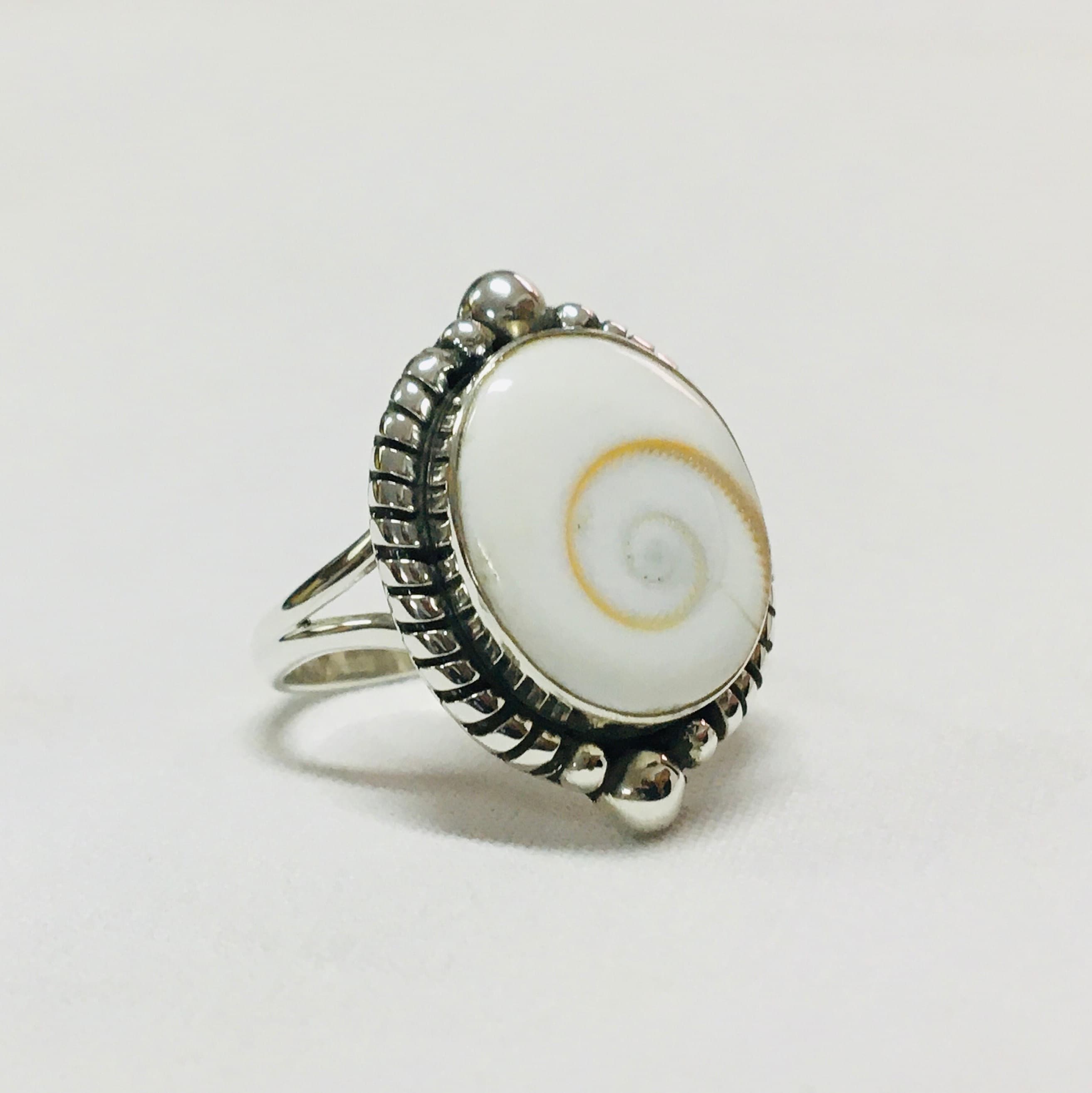 Shiva Eye Ring Shiva Eye Shell Ring Sterling Silver Ring | Etsy
