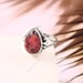 Natural Rhodonite Ring*pear Pink Gemstone Ring*925 Sterling Silver Ring ...