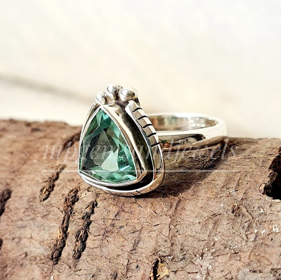Green Amethyst Ring Amethyst ring 925 Sterling Silver Ring Semiprecious Ring Handmade Ring Beautiful Ring Designer ring Gift For Her Sale