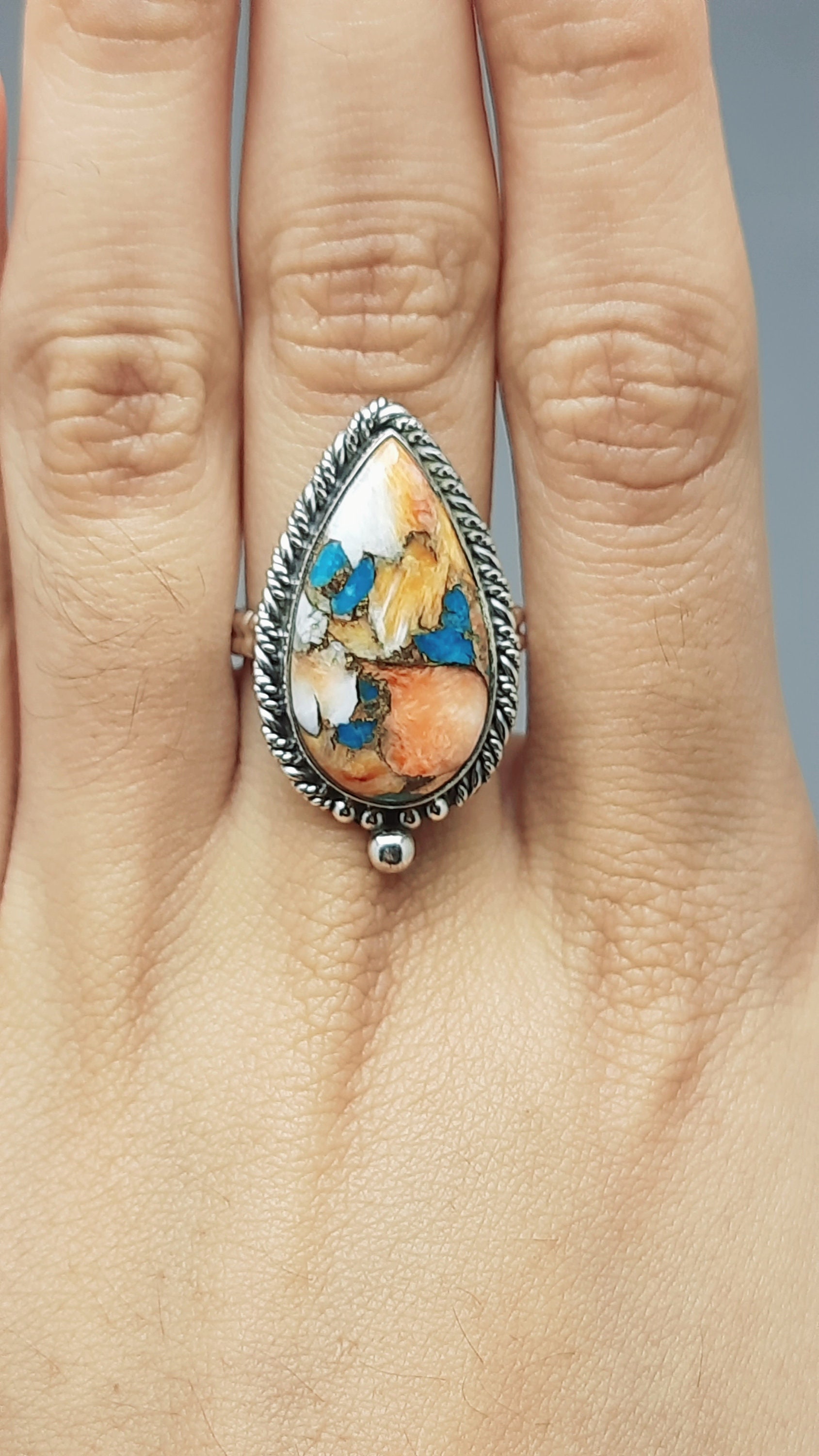 Oyster Kupfer Türkis Ring Birnenform Ring Hubei Türkis Ring - Etsy.de