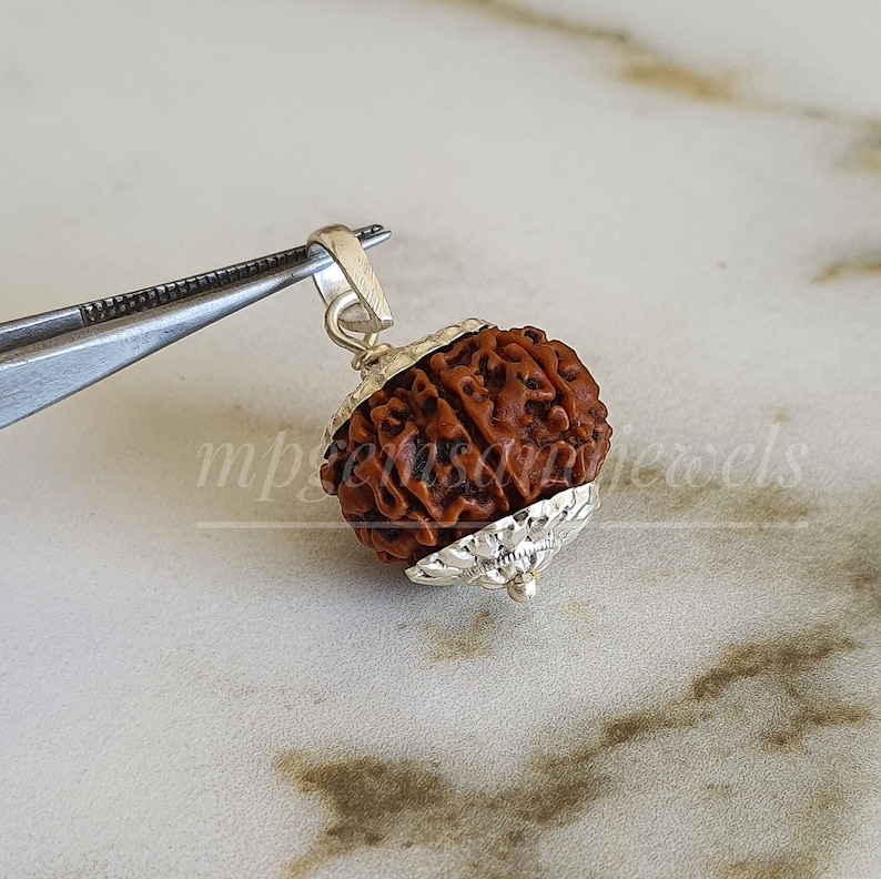 Rudraksha Necklace-five Faced Rudra Necklace-925 Sterling Silver-shiva ...