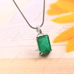 Natural Emerald Necklace ,925 Sterling Silver Locket, Handmade Jewelry ...