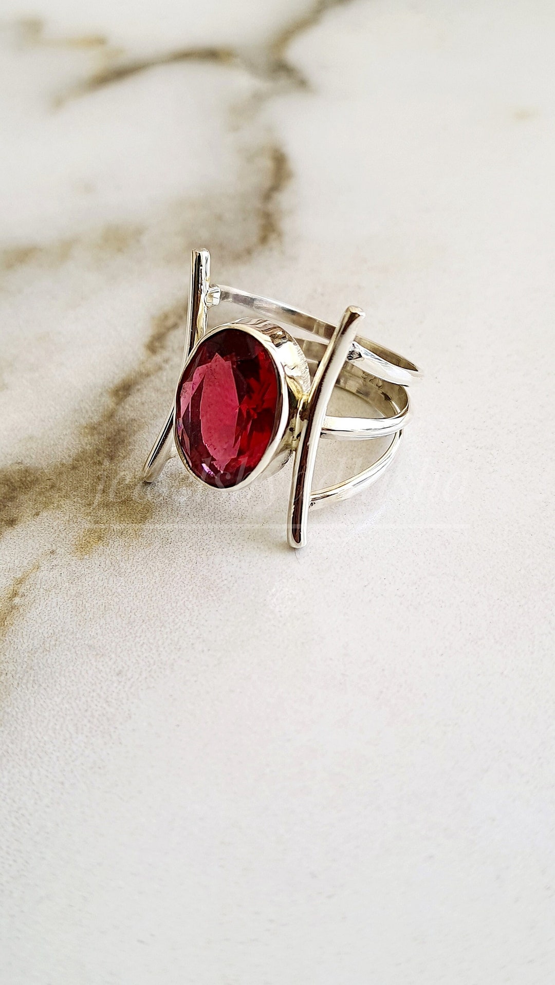 Flawless Brazilian Pink Tourmaline Ring, Vintage Jewelry 925 Sterling ...